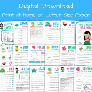 Luau Party Games Printable Hawaiian Theme Party Idea, Aloha Party ...