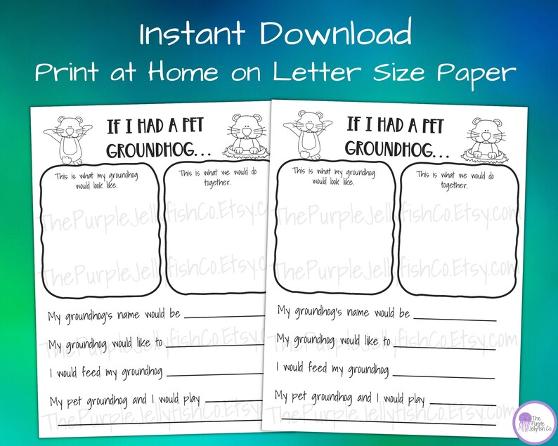 If I Had a Pet Groundhog Worksheet Printable, Fun Groundhog Day ...