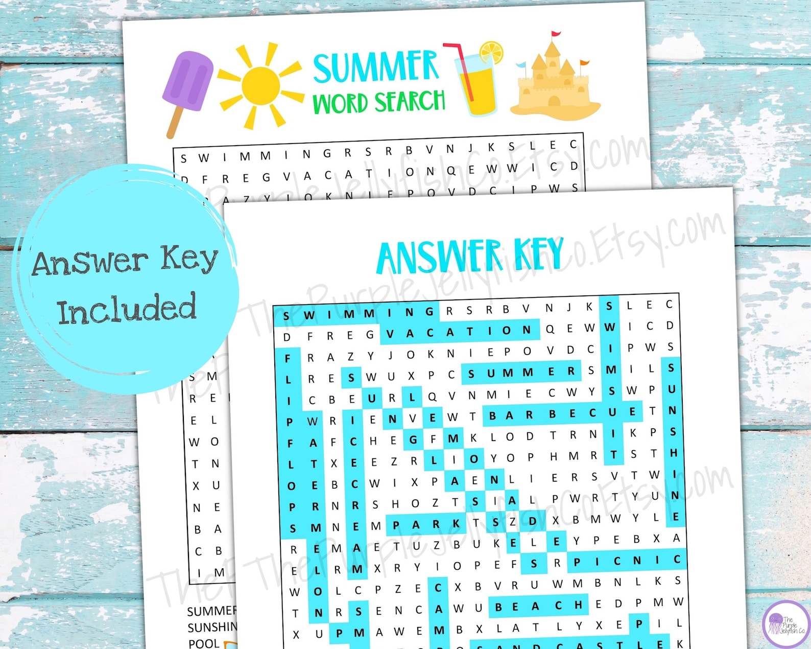 Summer Word Search Printable, Summer Activity for Kids and Adults, End ...