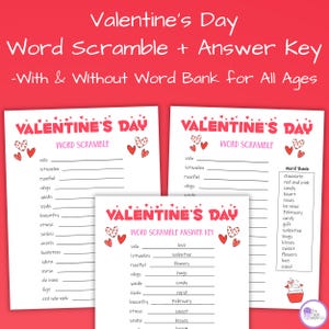 Valentine's Day Games Printable, Valentines Activities for Kids & Teens ...