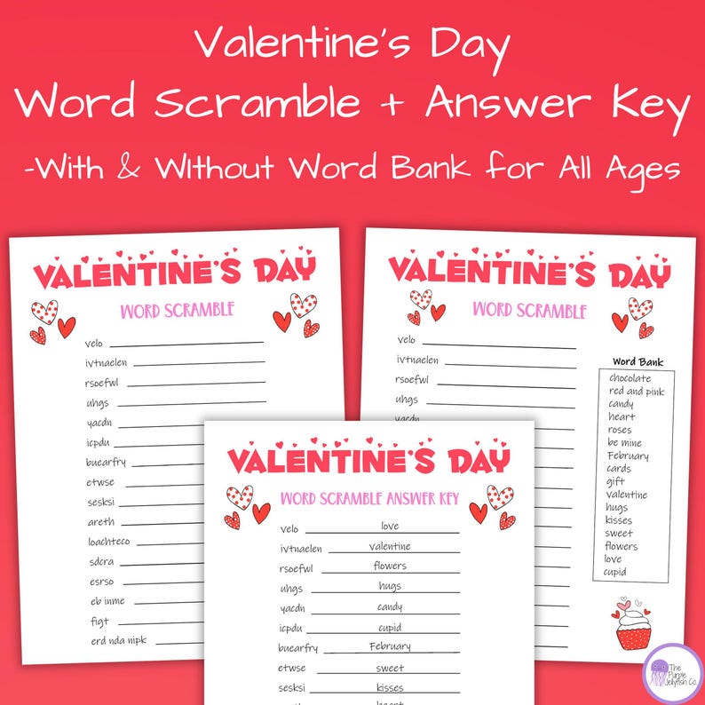 Valentine's Day Games Printable, Valentines Activities for Kids & Teens ...