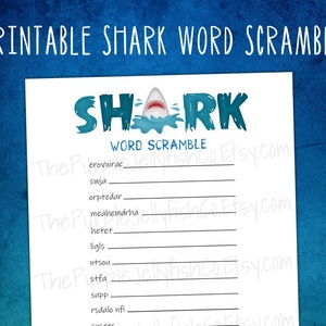 Shark Word Scramble With Answers, Shark Activity for Kids, Shark Game ...