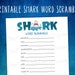 Shark Word Scramble With Answers, Shark Activity for Kids, Shark Game ...