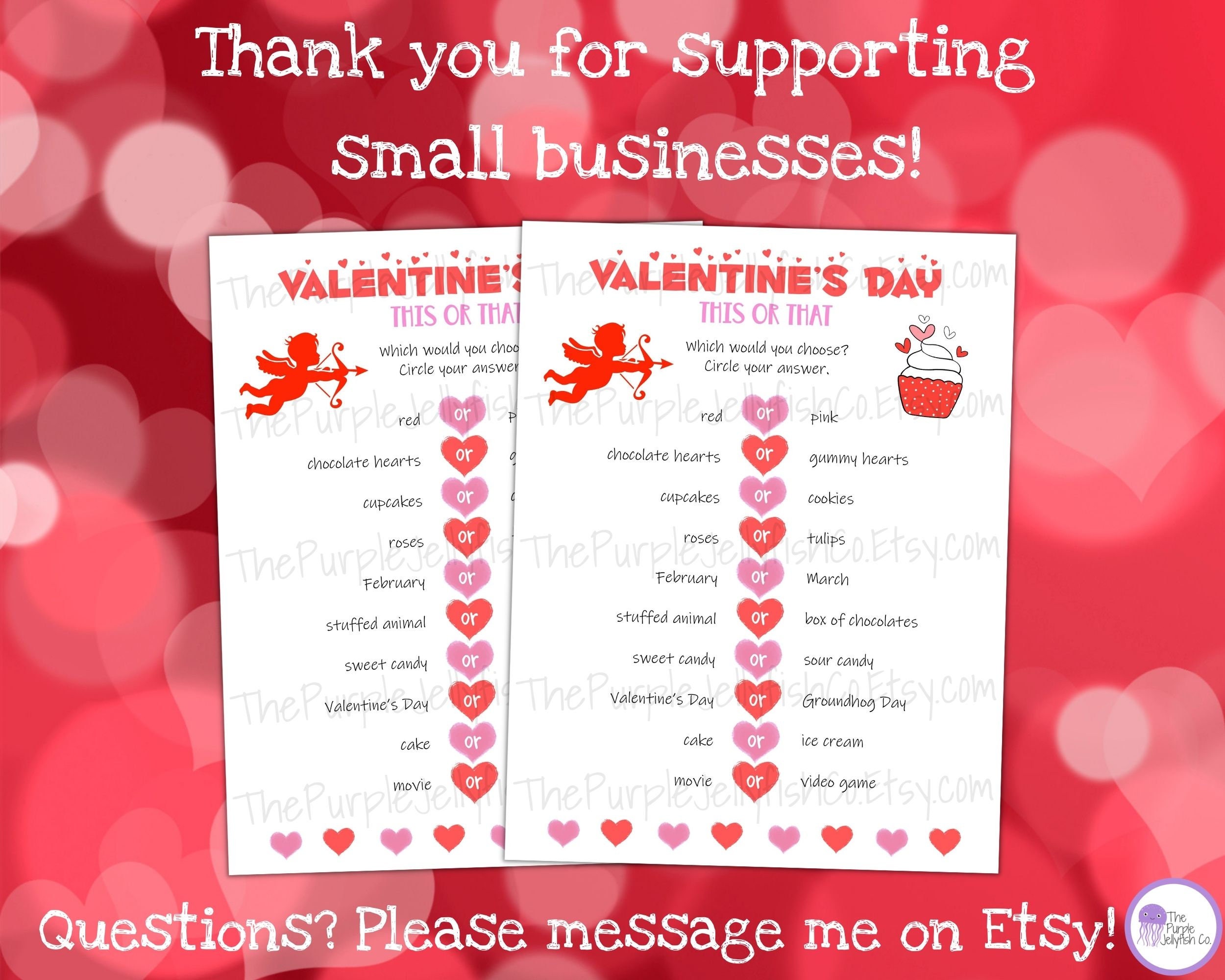 Valentines This or That Game Printable, Valentines Day Would You Rather ...