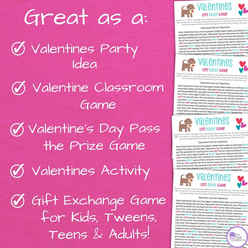 Valentines Left Right Game, Valentine Pass the Prize Game for Kids ...