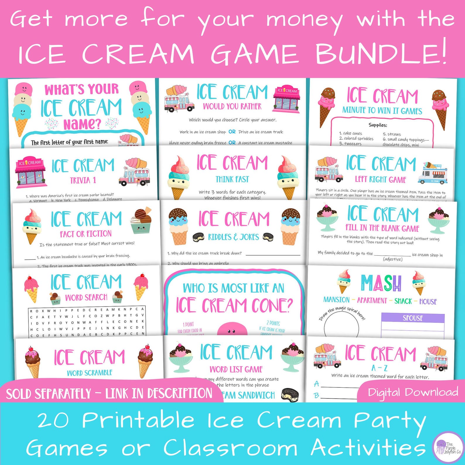 Ice Cream Party Game, What's Your Ice Cream Name Game, Kids Summer ...