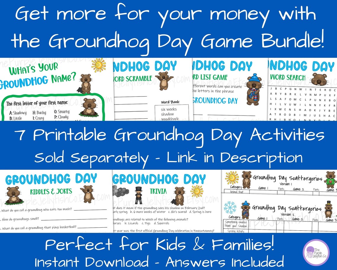 Groundhog Day Scattergories Lists, Printable Groundhog Day Game for ...