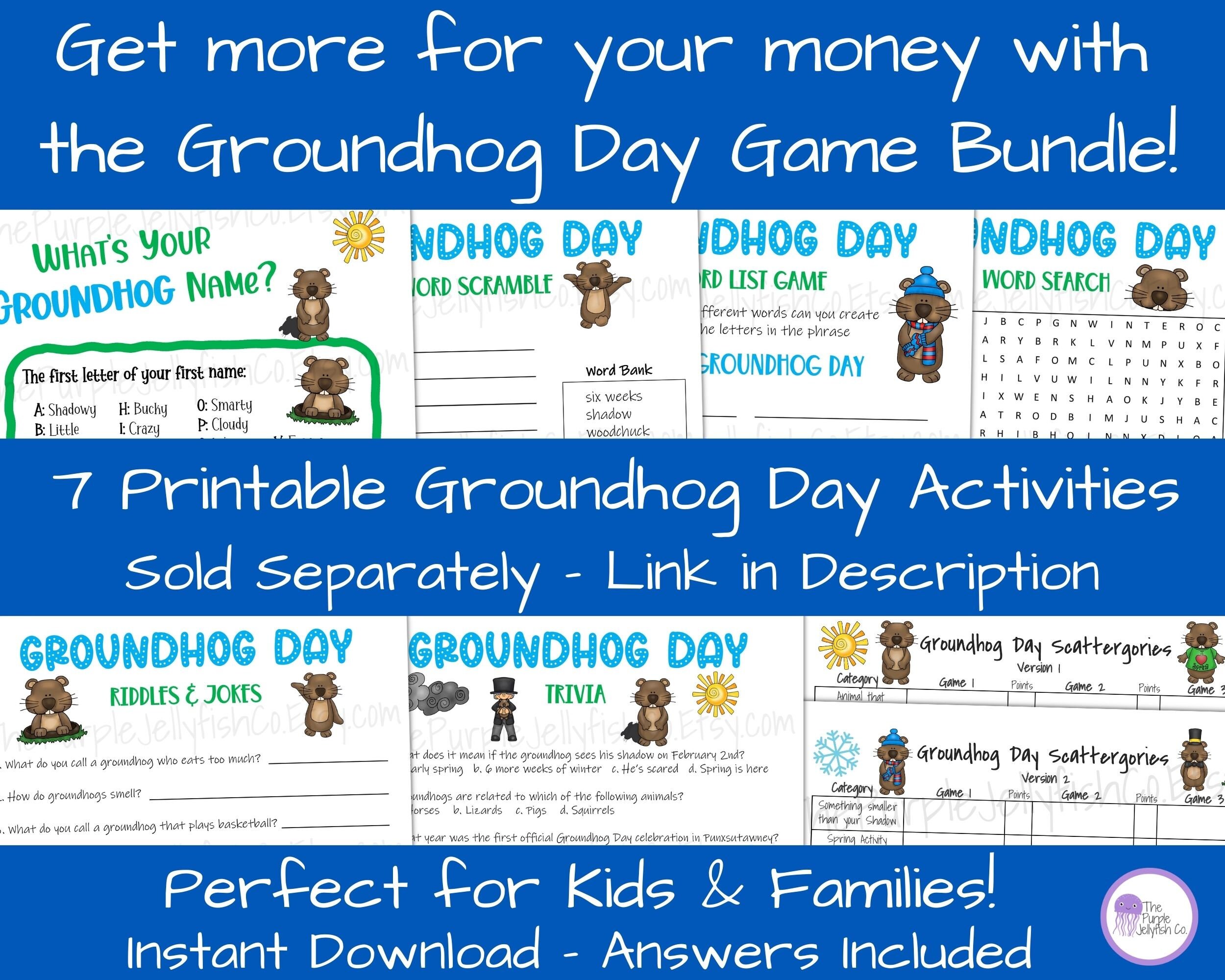 Groundhog Day Scattergories Lists, Printable Groundhog Day Game for ...