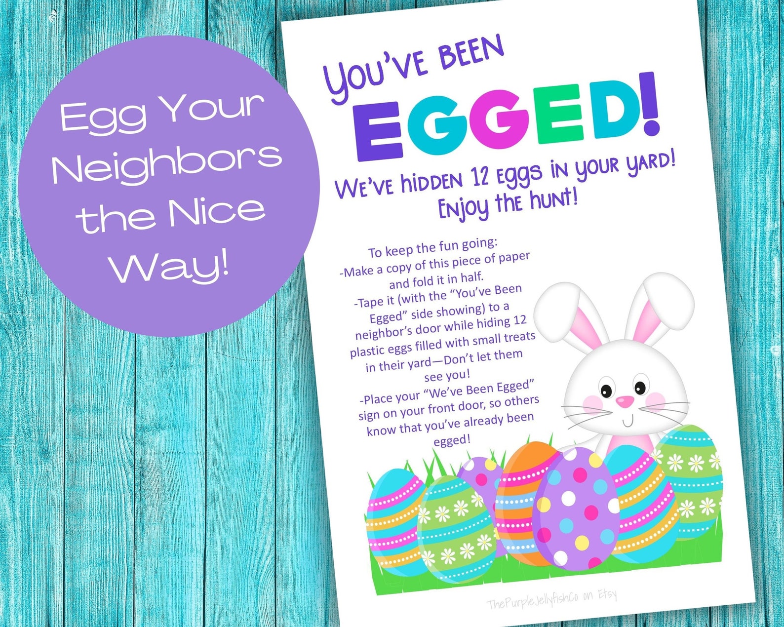 You've Been Egged, Easter Egg Hunt Printable, Easter Activity for Kids ...