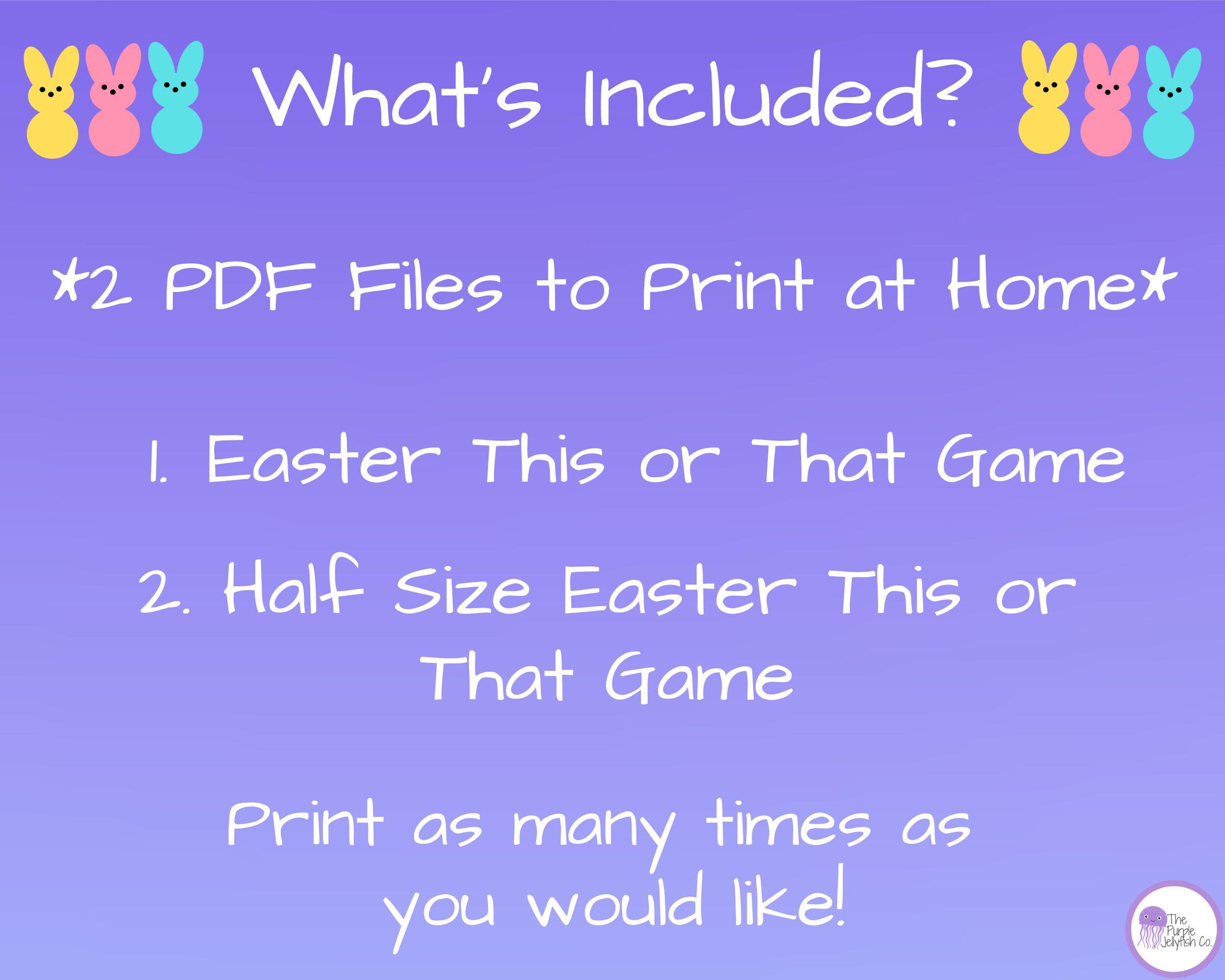 This or That Easter Game Printable, Easter Activity for Kids & Adults ...