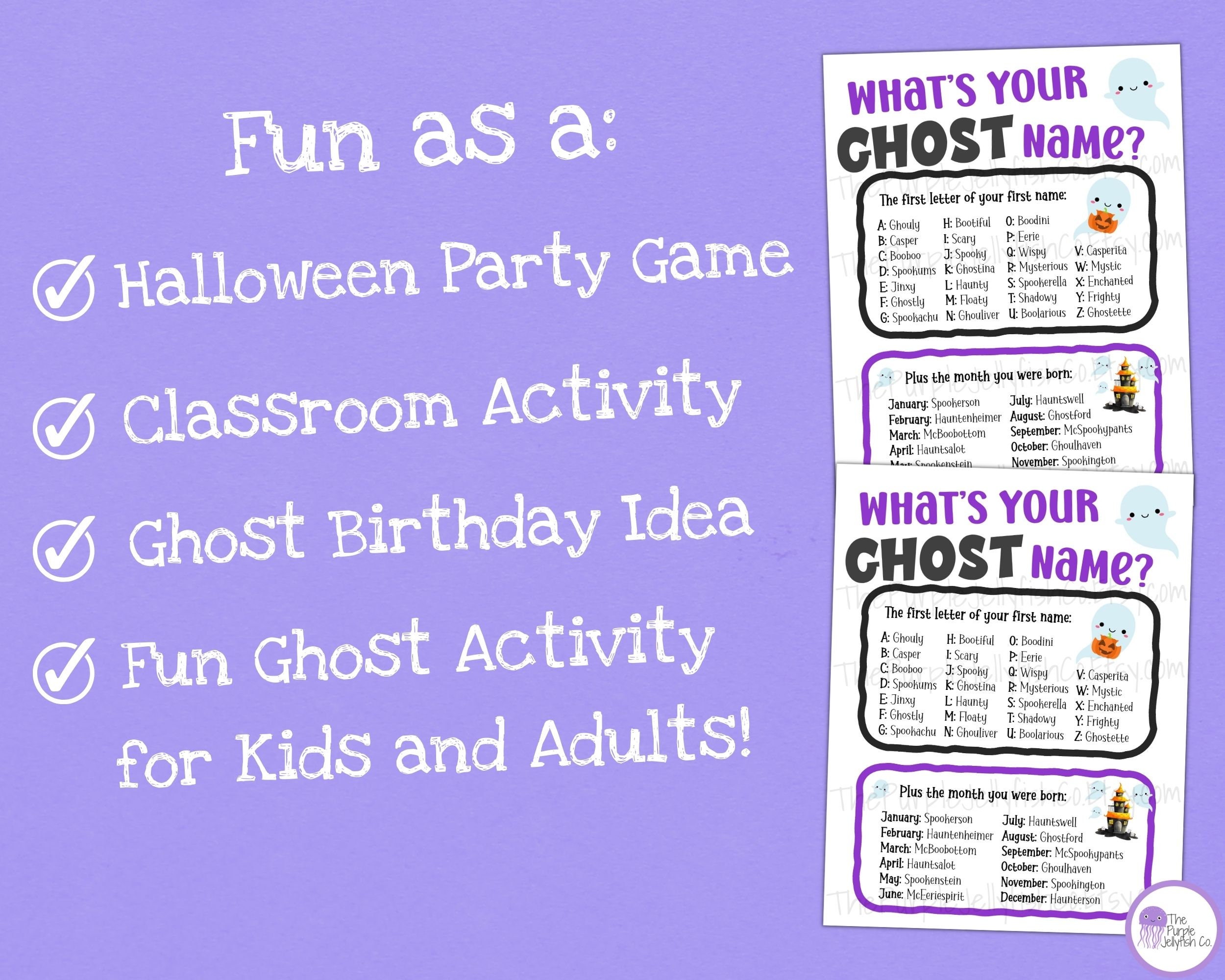 What's Your Ghost Name Game Printable Halloween Name Sign - Etsy