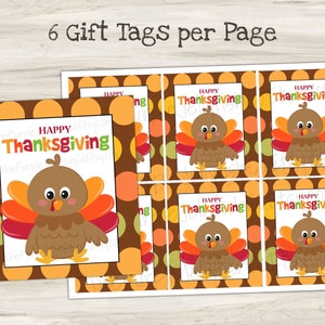 Thanksgiving Gift Tag Printable, Happy Thanksgiving Card, Thanksgiving ...