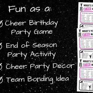 What's Your Cheer Name Game, Printable Cheer Party Decor, Cheer ...