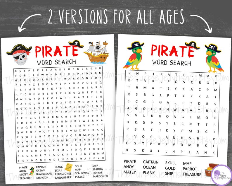 Pirate Word Search Printable, Talk Like a Pirate Day Activity for Kids ...