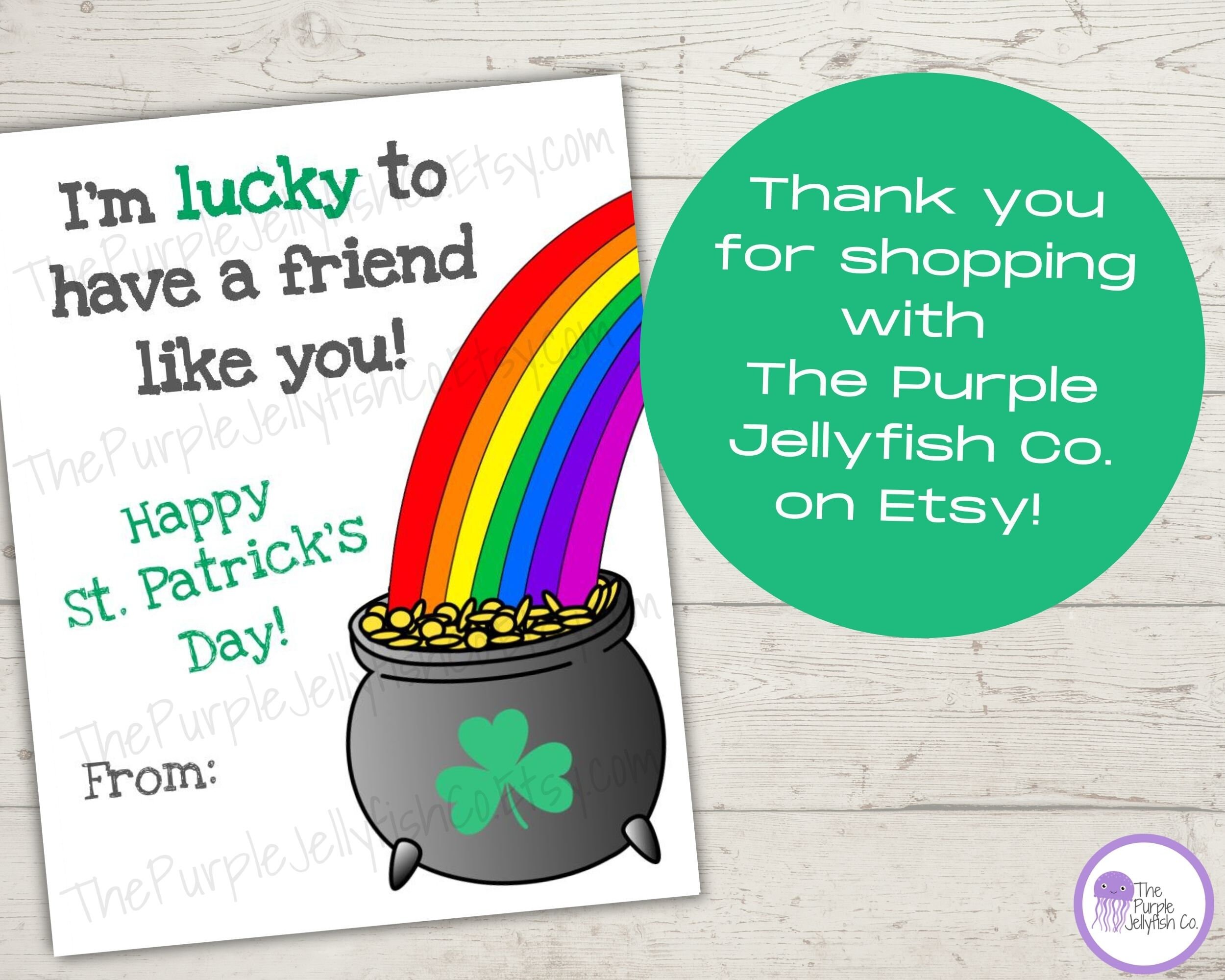 Printable St. Patrick's Day Gift Tags, St. Patrick's Day Cards for Kids ...