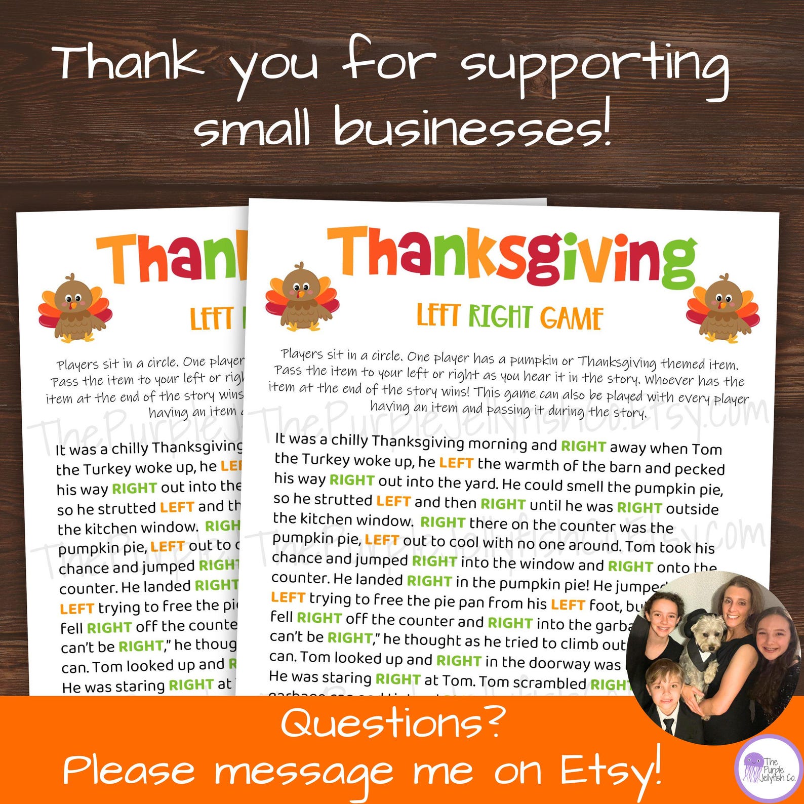 Thanksgiving Left Right Game Printable, Turkey Thanksgiving Activity ...