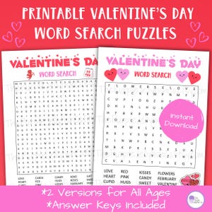 Valentines Word Search for Kids, Word Search Puzzle Valentines Day ...