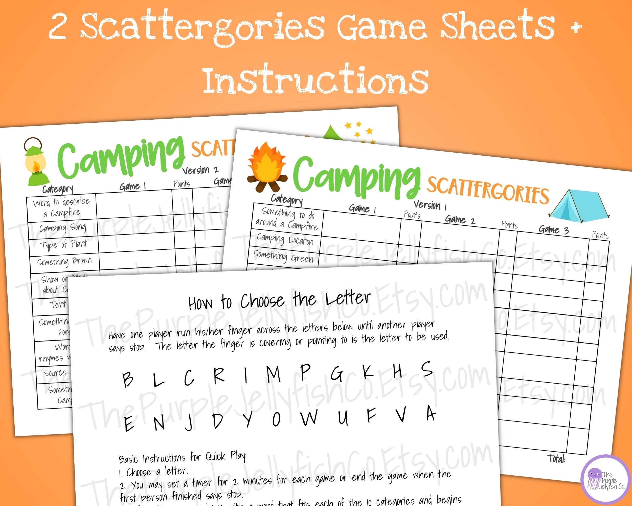 Camping Activities for Kids, Camping Games Bundle, Camping Party ...