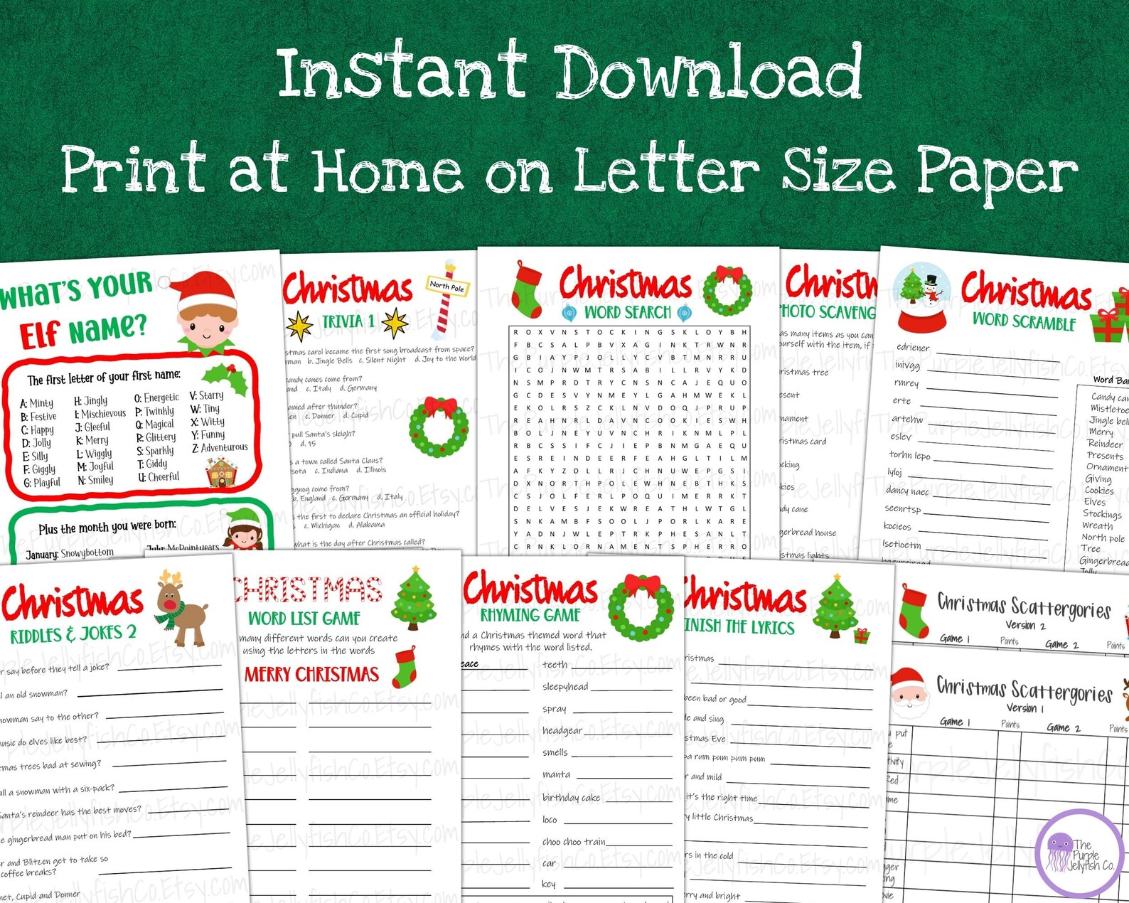 Christmas Game Bundle Printable, Christmas Activities for Kids ...