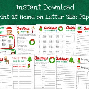 Christmas Game Bundle Printable, Christmas Activities for Kids ...