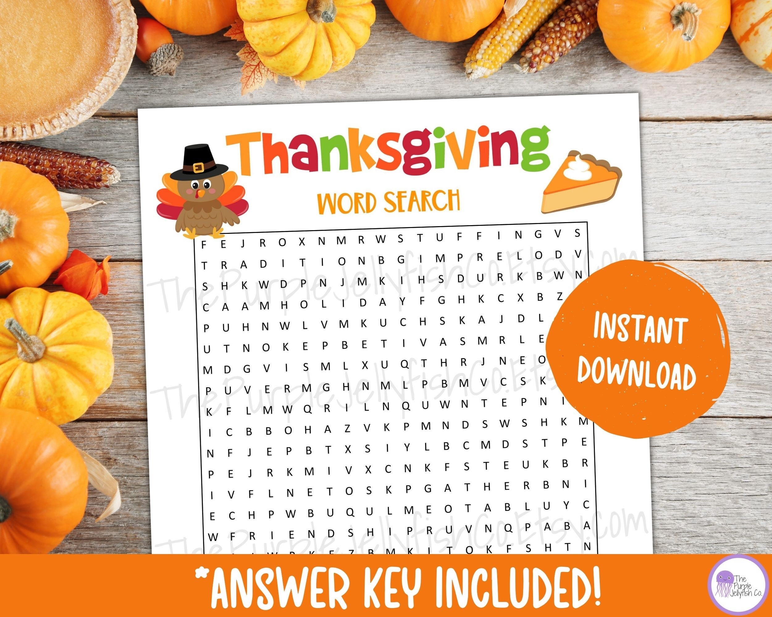 Thanksgiving Word Search, Printable Thanksgiving Games, Fall Worksheet ...