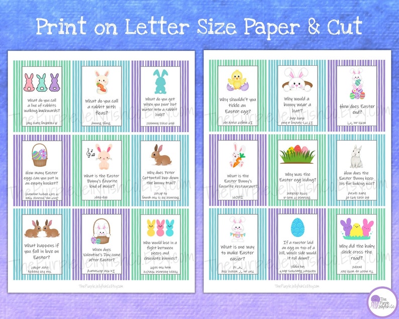 Easter Lunchbox Jokes, Printable Easter Lunch Box Notes, Joke Cards for ...