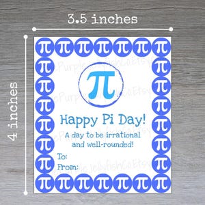 Pi Day Gift Tag Printable, Pi Day Card for Teachers, Pi Day Idea for ...