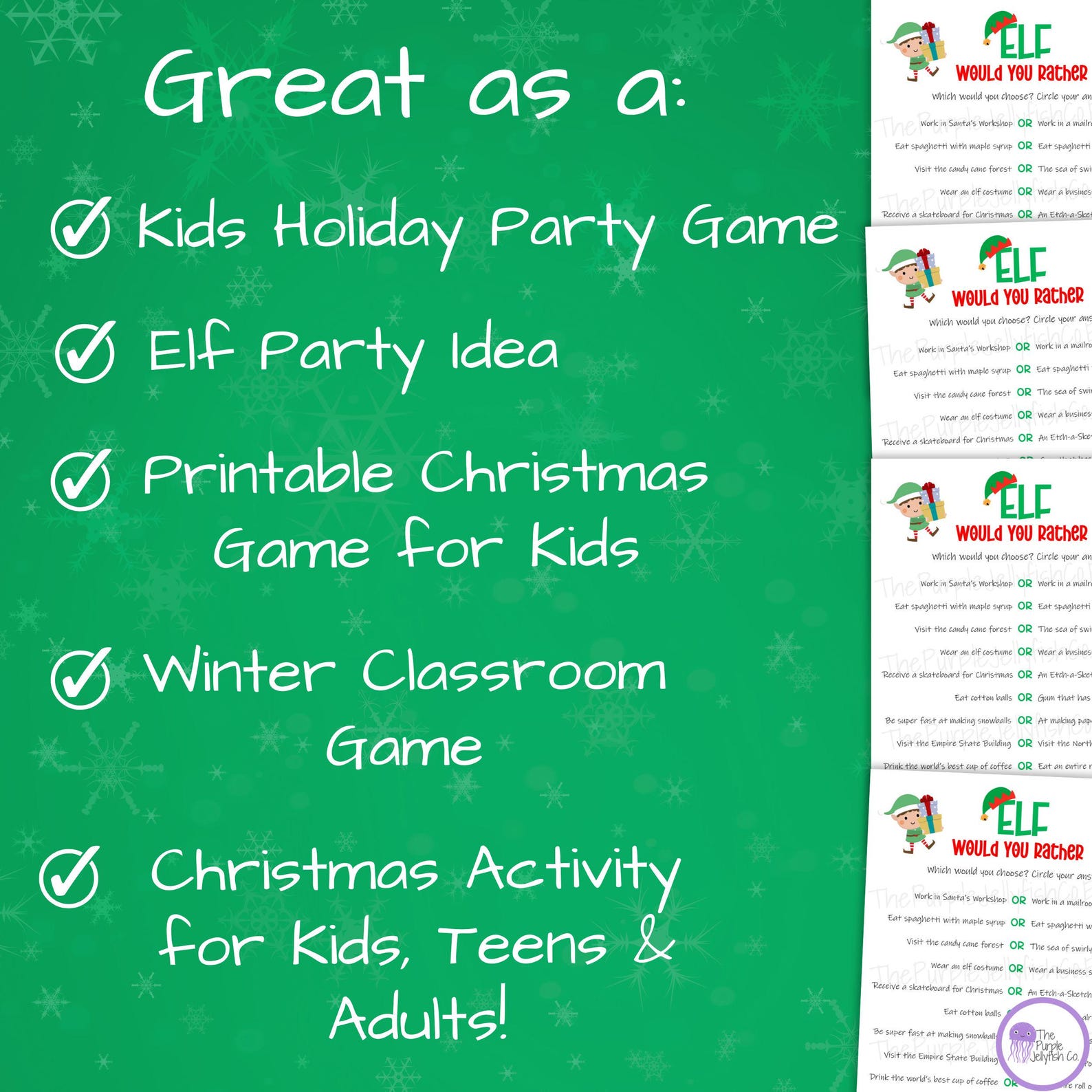 Elf Christmas Would You Rather, Elf Printable Christmas Games for Kids ...