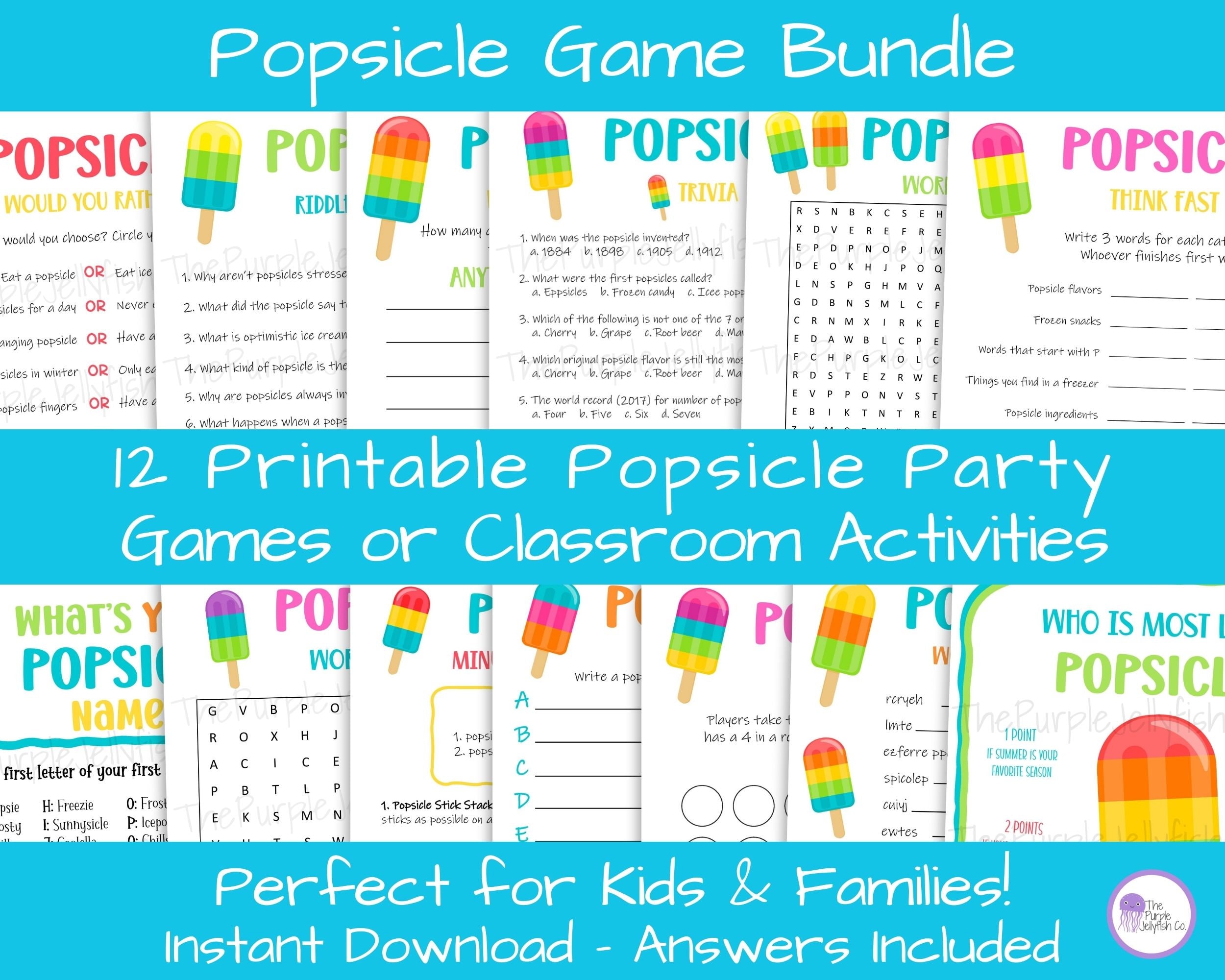 Popsicle Games for Kids Printable Popsicle Party Ideas, Fun Summer ...