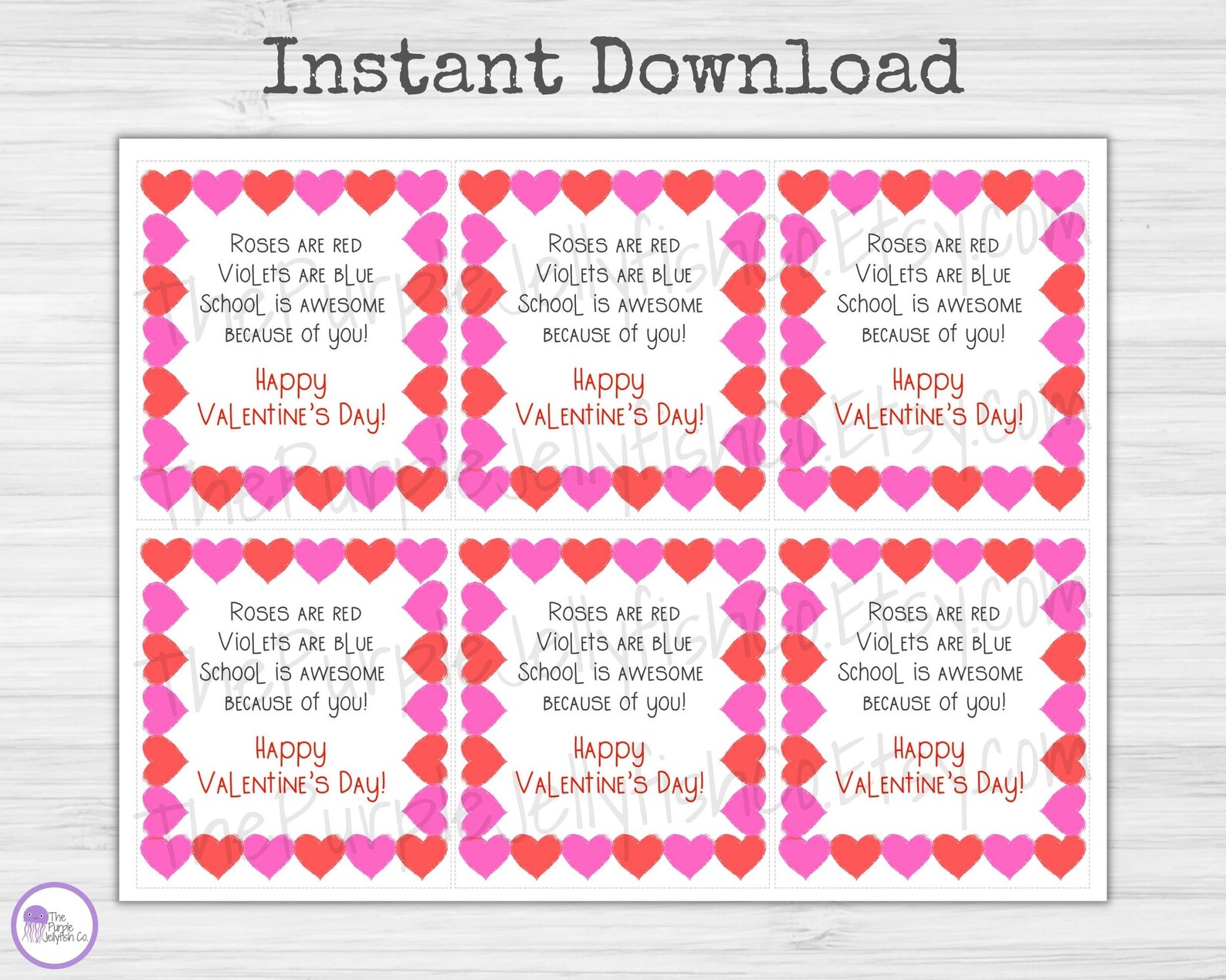 Teacher Valentines Printable, Valentine's Day Appreciation, Valentine ...