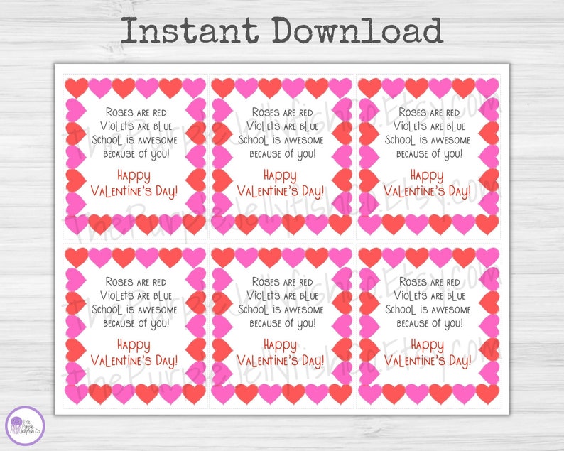 Valentines From Teacher to Student Valentines Cards Printable ...