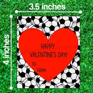 Soccer Valentines Tags, Printable Valentines Cards for Kids, Sports ...