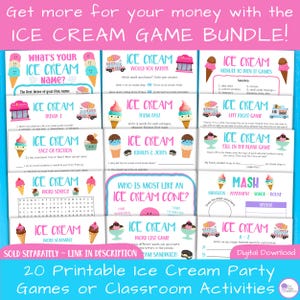 Ice Cream Think Fast Game Printable Ice Cream Activity for Kids Teens ...