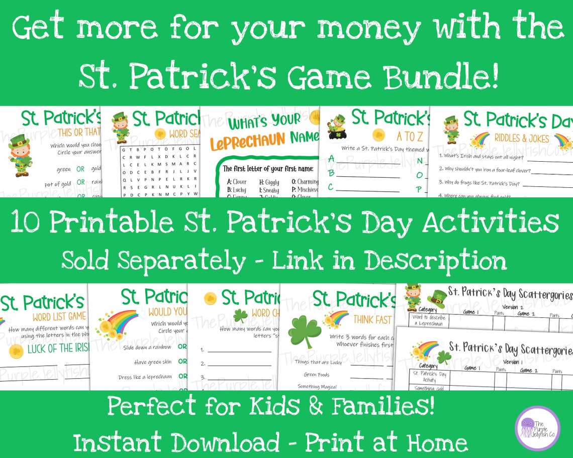 A to Z Game St Patricks Day Printable St Patricks Day Game - Etsy