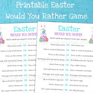 Easter Would You Rather, Easter Games for Kids Printable, Easter This ...