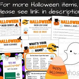 Halloween Think Fast Game Printable, Halloween Game for Kids Teens ...