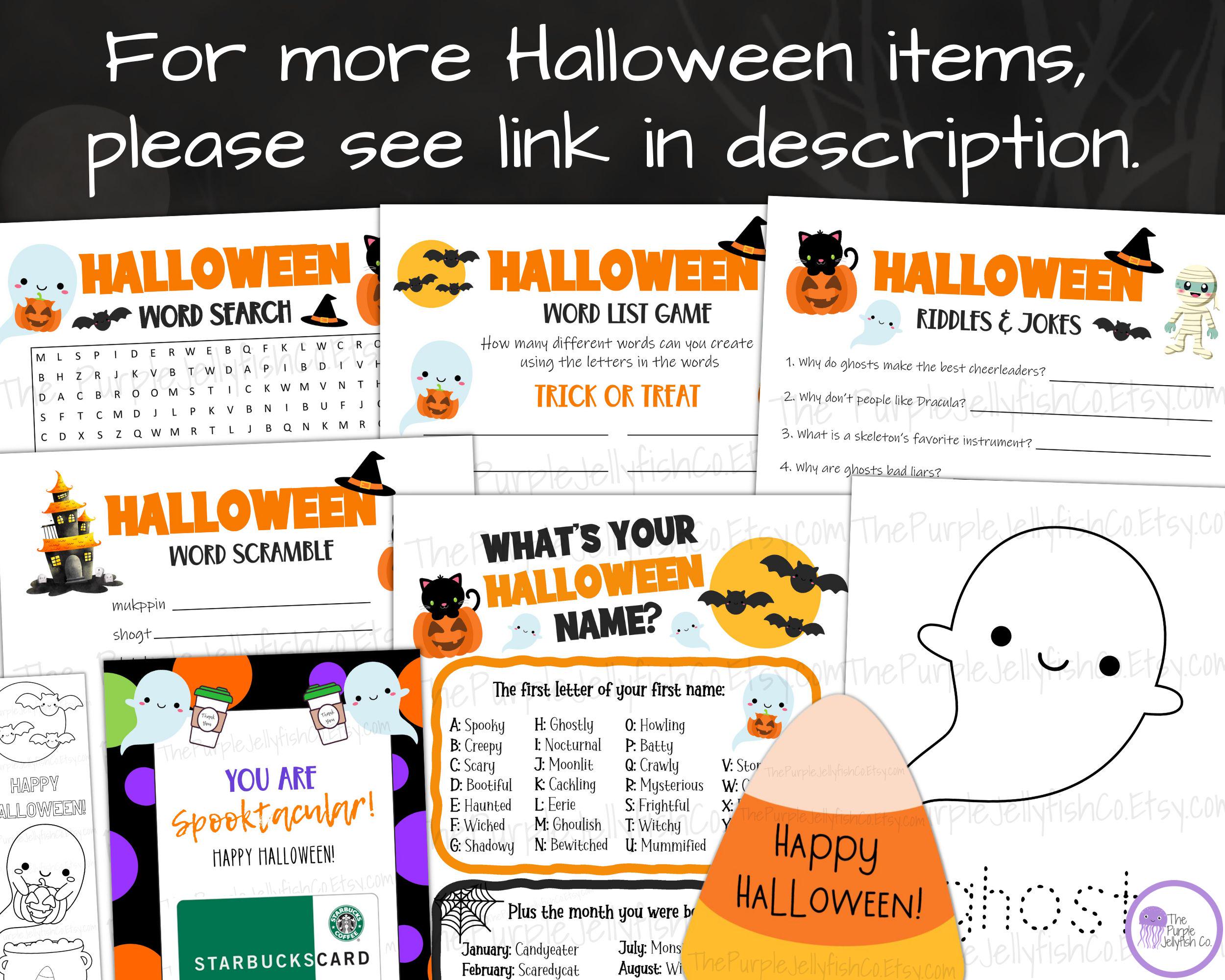 Halloween Think Fast Game Printable, Halloween Games for Kids ...