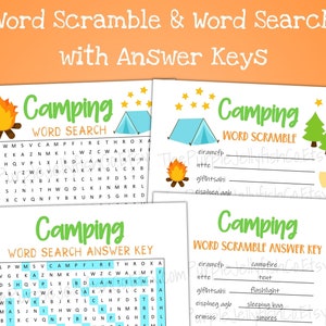 Camping Activities for Kids, Camping Games Bundle, Camping Party Games ...