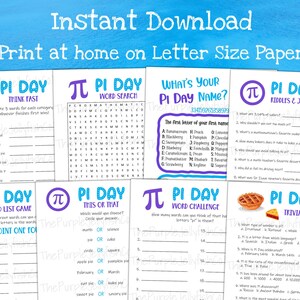 Pi Day Game Bundle, Pi Day Activities for Kids, Pi Day Party Ideas, Fun ...