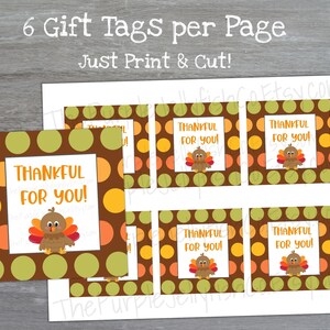Thankful for You Tags, Thanksgiving Gift Tags Printable, Thanksgiving ...