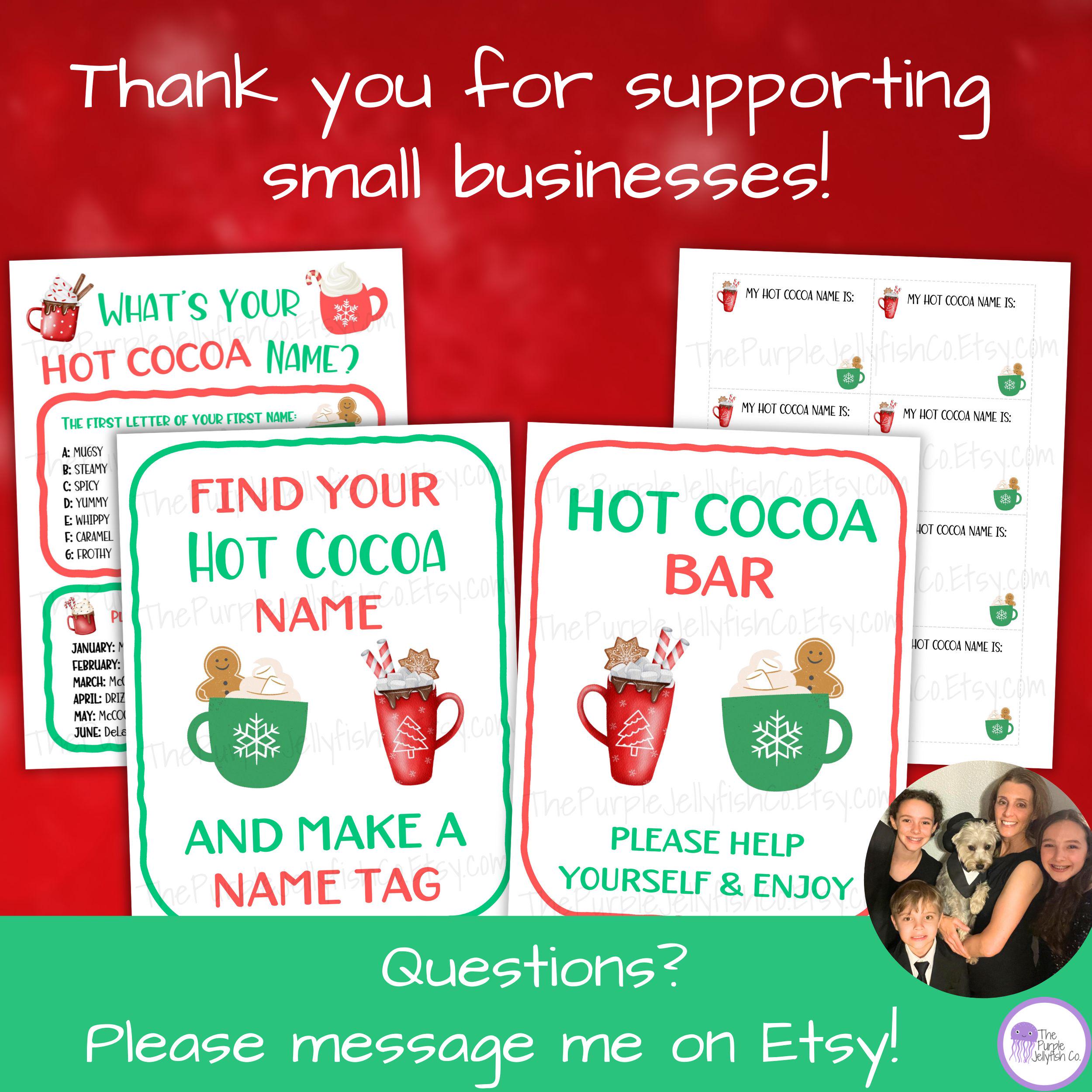 Hot Cocoa Bar Printable Hot Chocolate Bar Sign, Whats Your Hot Cocoa ...