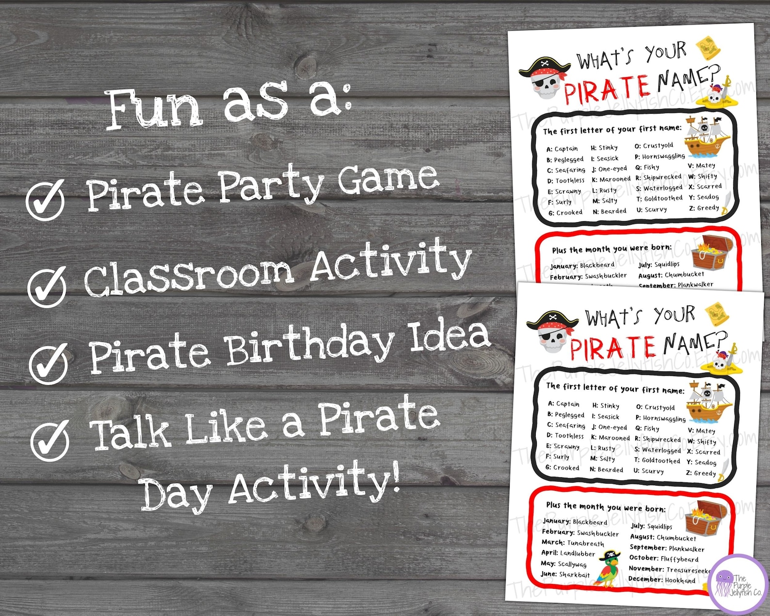 Whats Your Pirate Name Game, Talk Like a Pirate Day Idea, Pirate Party ...