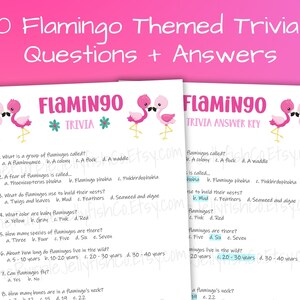 Flamingo Games for Kids & Adults, Flamingo Party Printable Activities ...