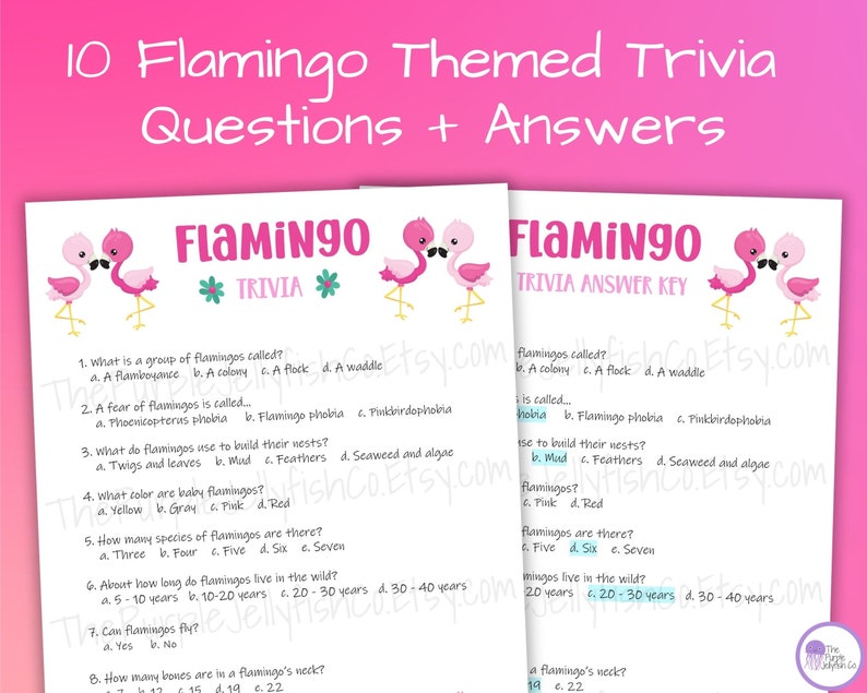 Flamingo Games for Kids & Adults, Flamingo Party Printable Activities ...