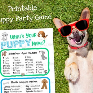 Whats Your Puppy Name Game, Puppy Party Printable, Dog Pawty, Puppy ...