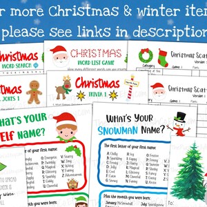 Winter Scattergories for Kids, Christmas Games for Group, Scattergories ...