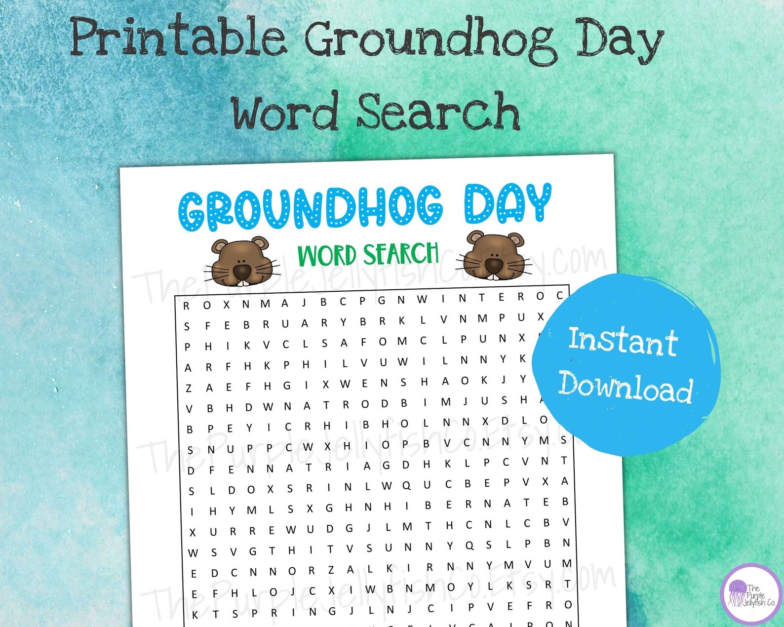Groundhog Day Word Search Printable, Groundhog Activities, Word Search ...