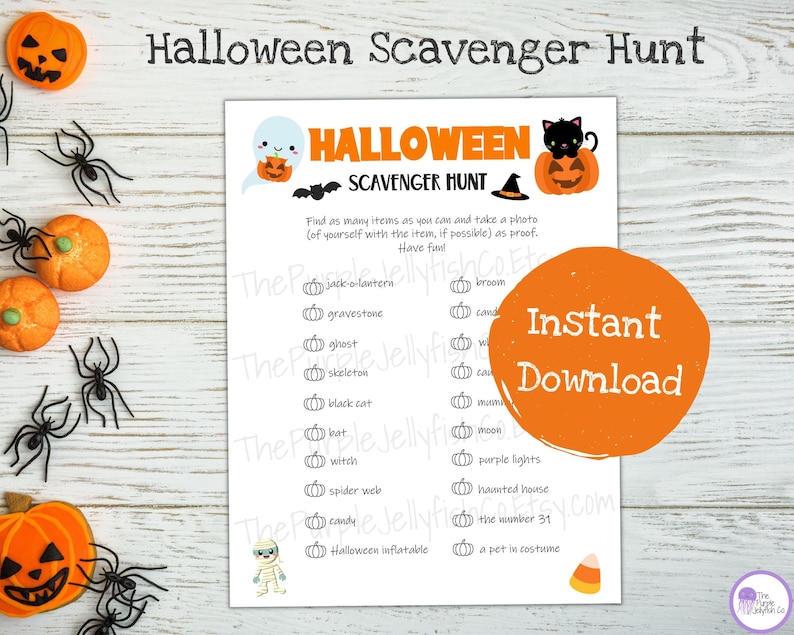 Halloween Scavenger Hunt Printable, Photo Scavenger Hunt for Teens ...