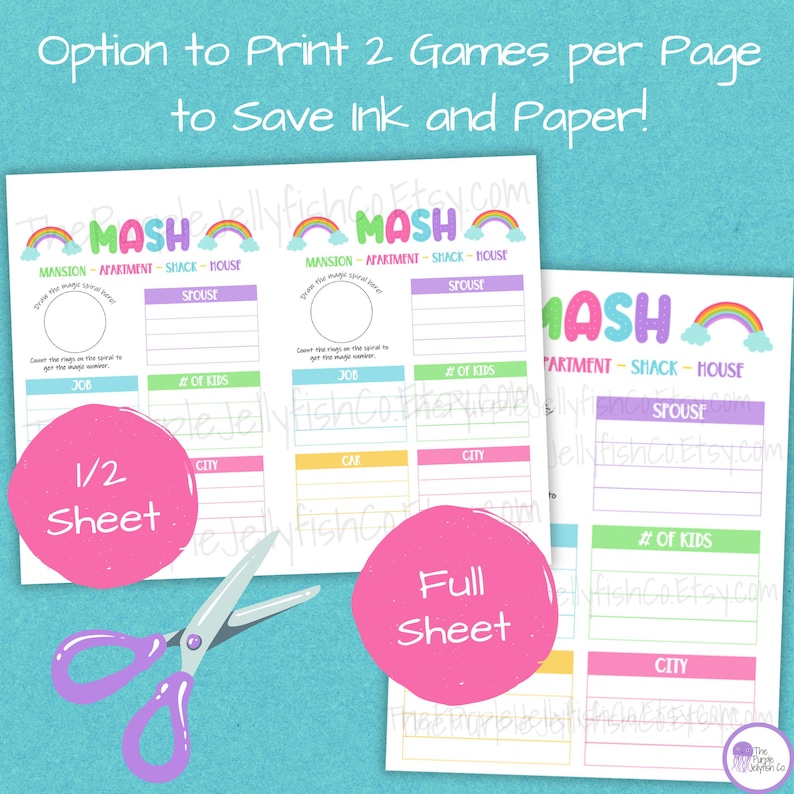 MASH Game Printable, 90s Nostalgia Party Idea, 80s Retro Activity for ...