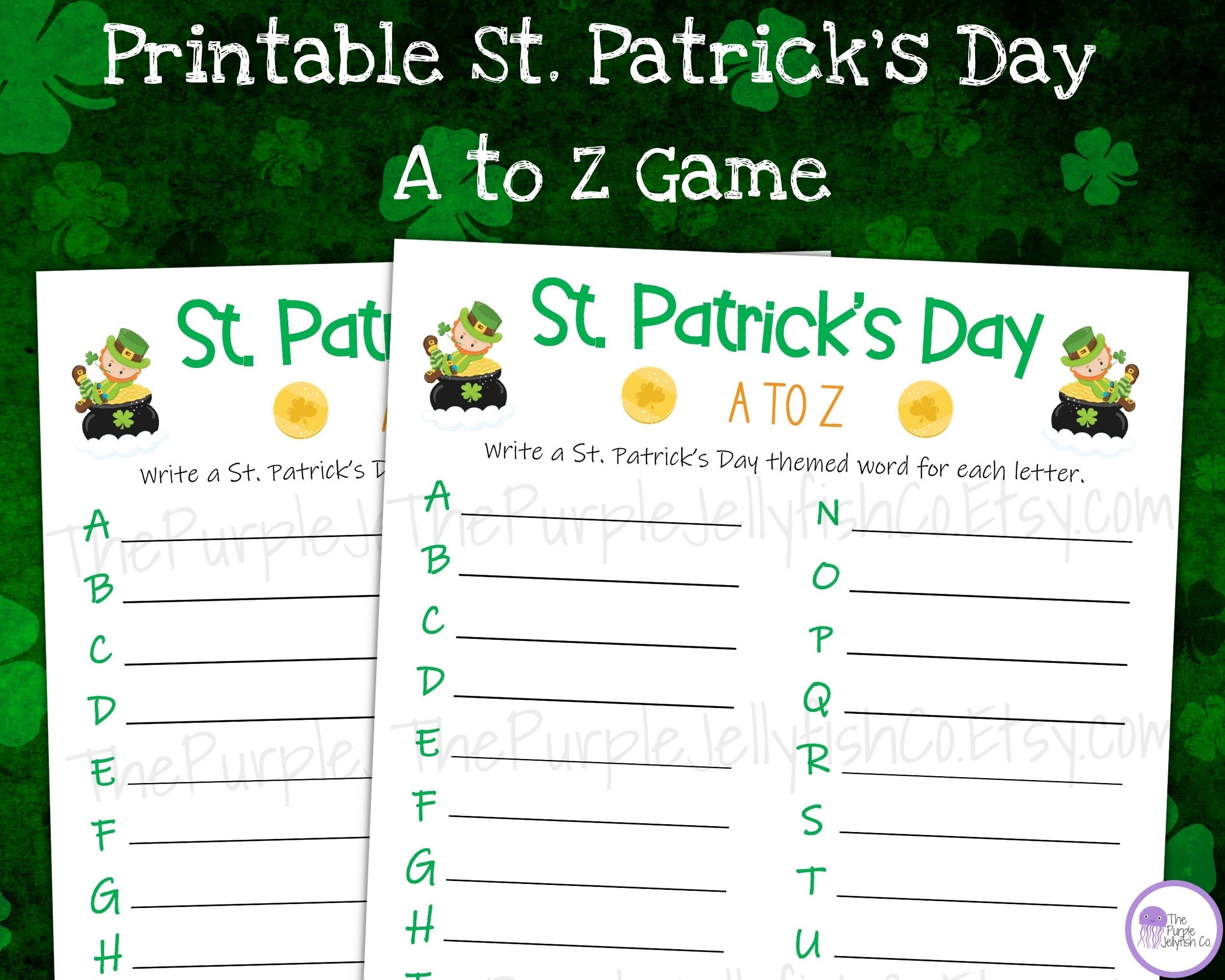 A to Z Game St Patricks Day, Printable St Patricks Day Game for Kids ...